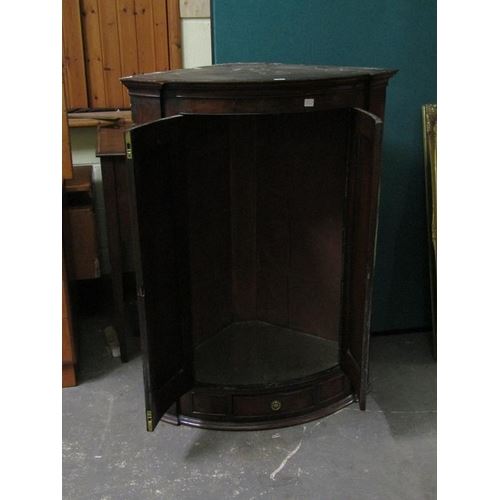 Front | LATE GEORGIAN FIGURED MAHOGANY BOW FRONT HANGING CORNER ...