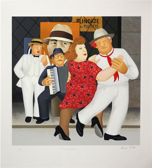 Beryl Cook | Tango Busking | MutualArt