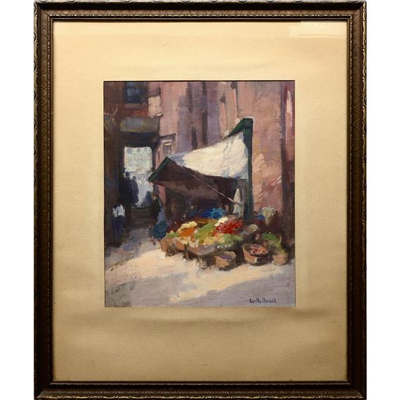 Gyrth Russell | UNTITLED (SUNLIT MARKET SCENE) | MutualArt