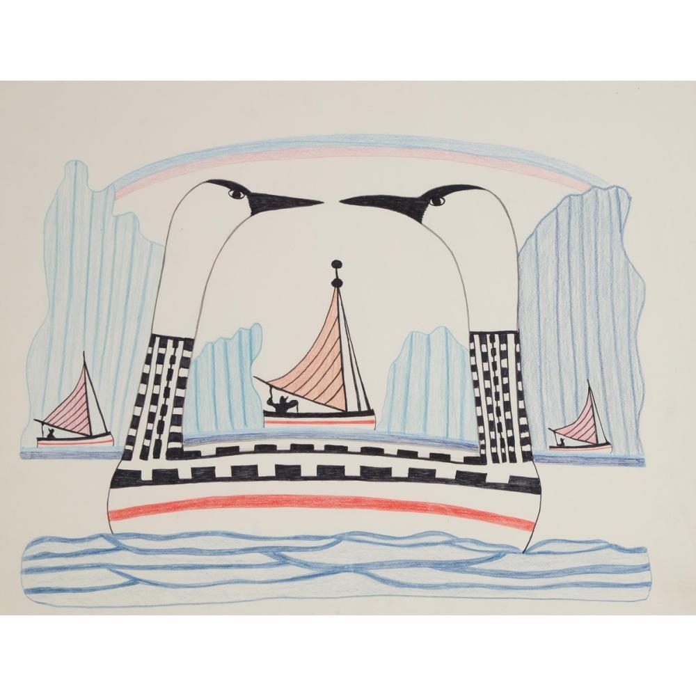 Pudlo Pudlat | UNTITLED (BOATS AND LOONS) (1198) | MutualArt