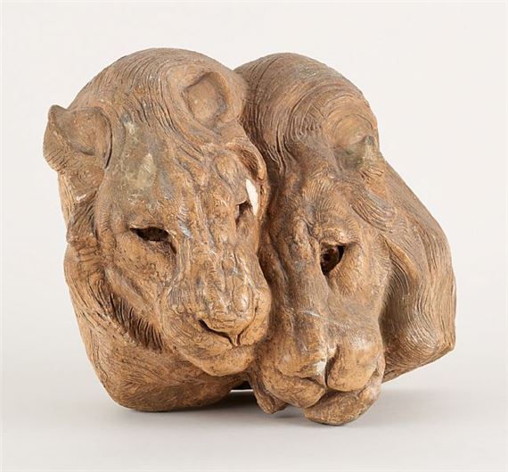 Albéric‏ Collin | Deux têtes de félin accolées. | MutualArt