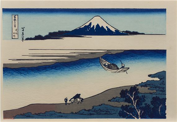 Katsushika Hokusai | View from the Tama River in Musashi Province ...