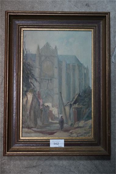 Roger Breval | Roger BREVAL Cathédrale Huile sur panneau signée en bas ...