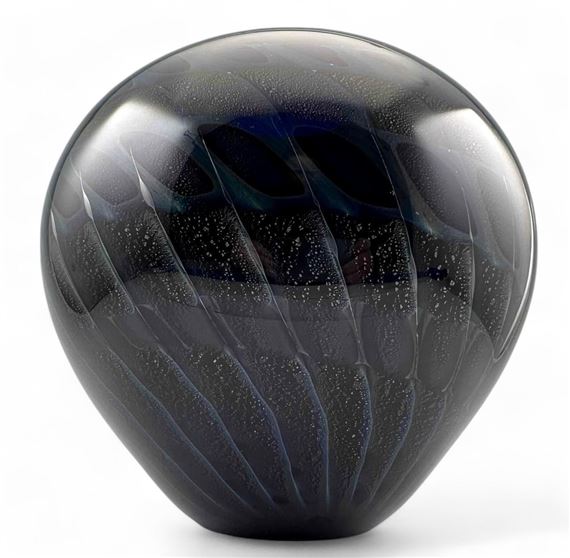 Tim Lazer | Opalescent Blue Art Glass Vase | MutualArt