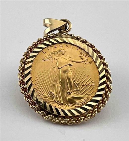 Prior | U.S. Five Dollar Gold Coin Pendant In 14K Bezel | MutualArt