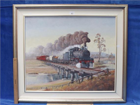 Frank Mitchell | STEAM TRAIN | MutualArt