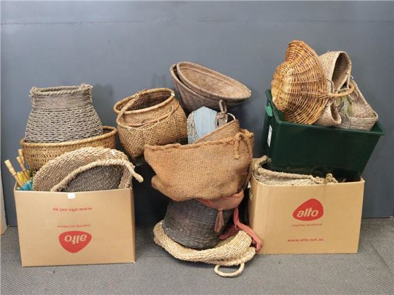 E C Wadlow | LARGE QTY OF CANE BASKETS | MutualArt