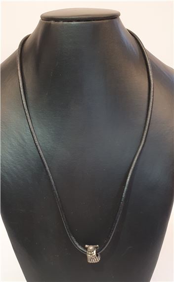 Silver | A PANDORA LEATHER CORD AND SILVER NECKLACE | MutualArt