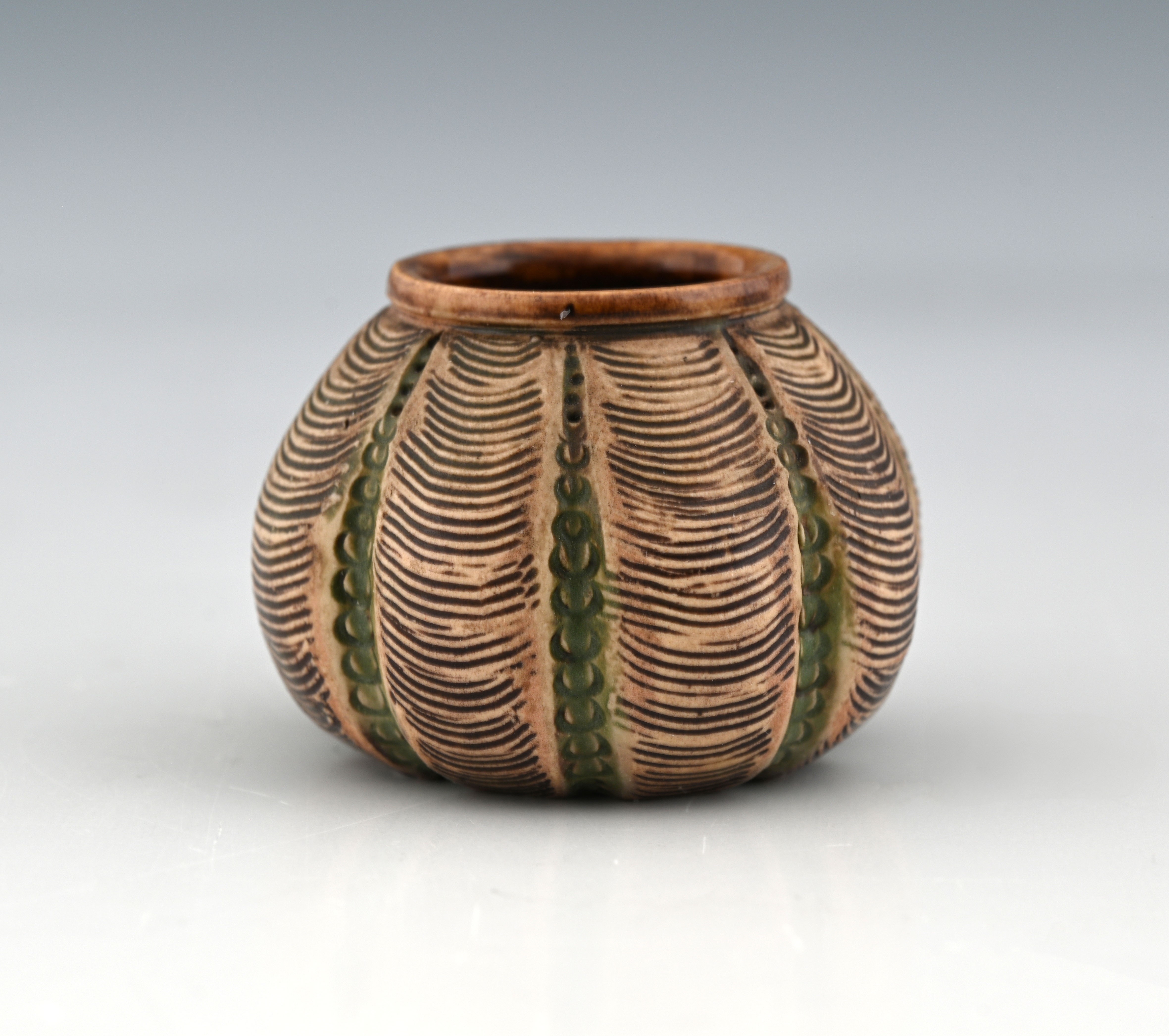 Walter & Edwin Martin | a miniature stoneware gourd vase (1902) | MutualArt