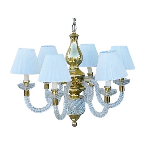 Normal | Murano & Brass Chandelier With Six Arms, Italy 1970's (1970 ...