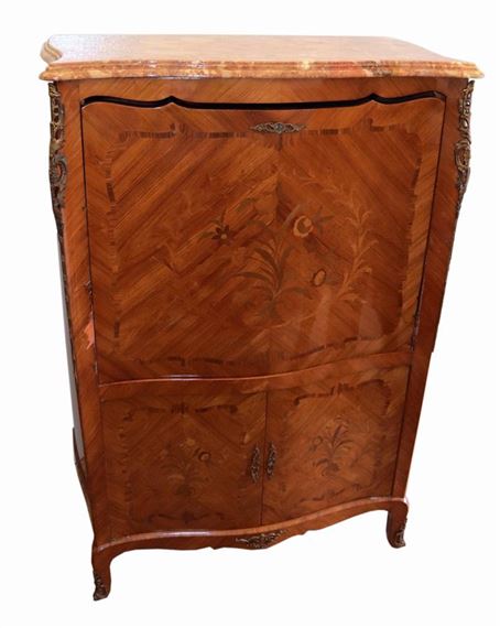 Beach | French Marquetry Cabinet with Slant Lid | MutualArt