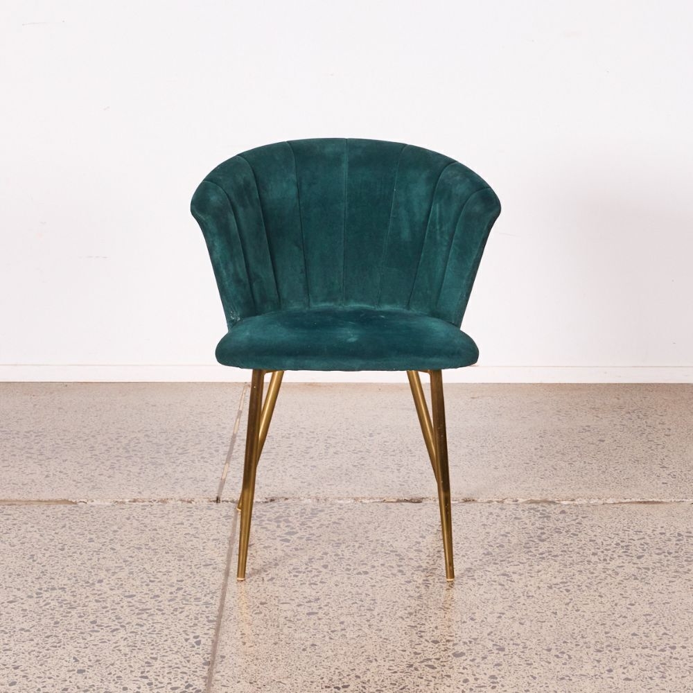 Green | A Deep Green Velvet Occasional Chair | MutualArt