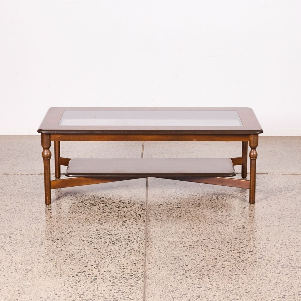 Coffee | A Mid-Century Glass Topped Coffee Table A/F | MutualArt