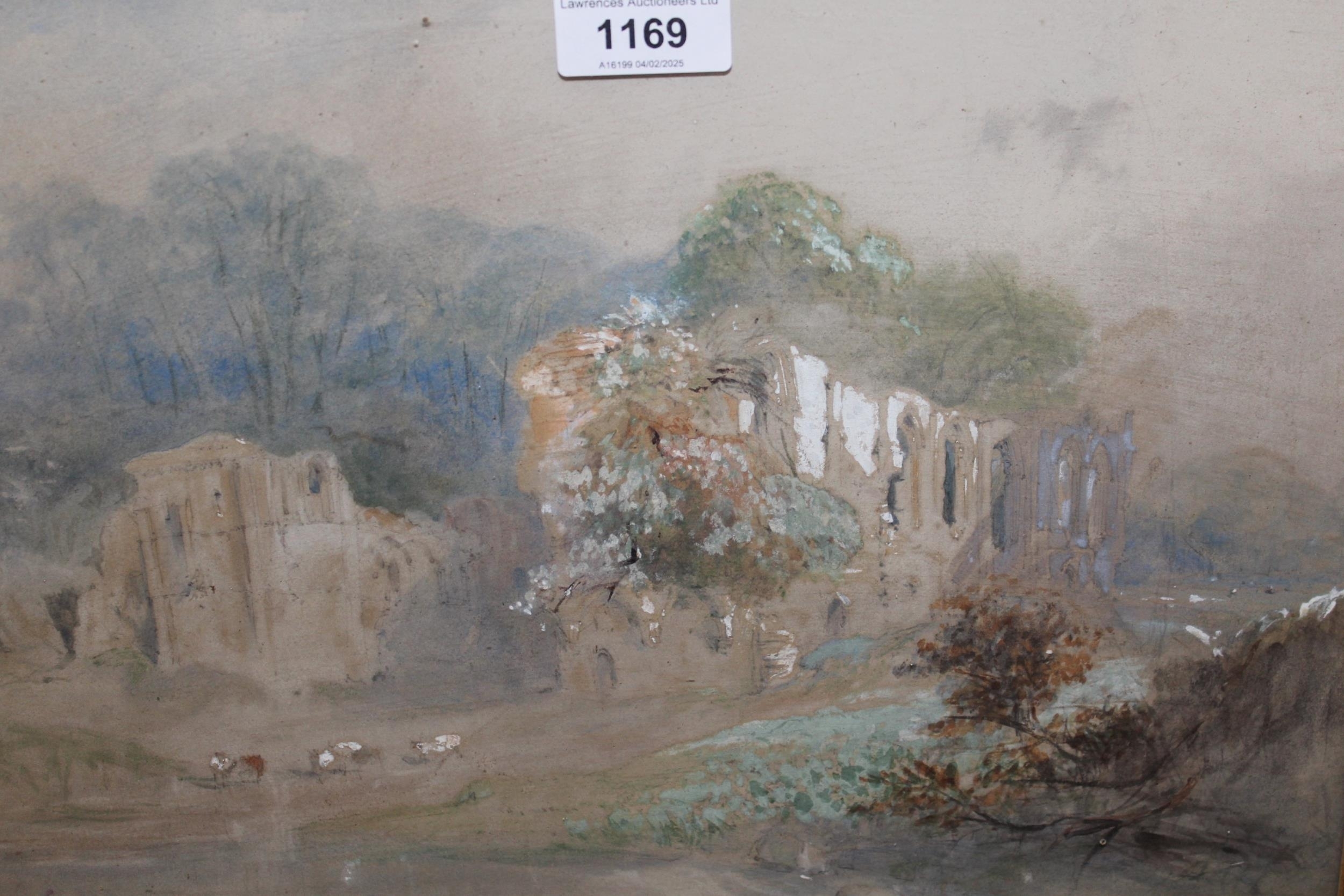 E. Moore | view at Easby Abbey (19th Century) | MutualArt
