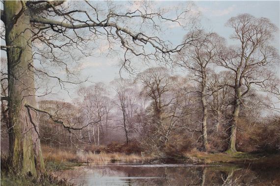 John Caesar Smith | view of a woodland pool | MutualArt