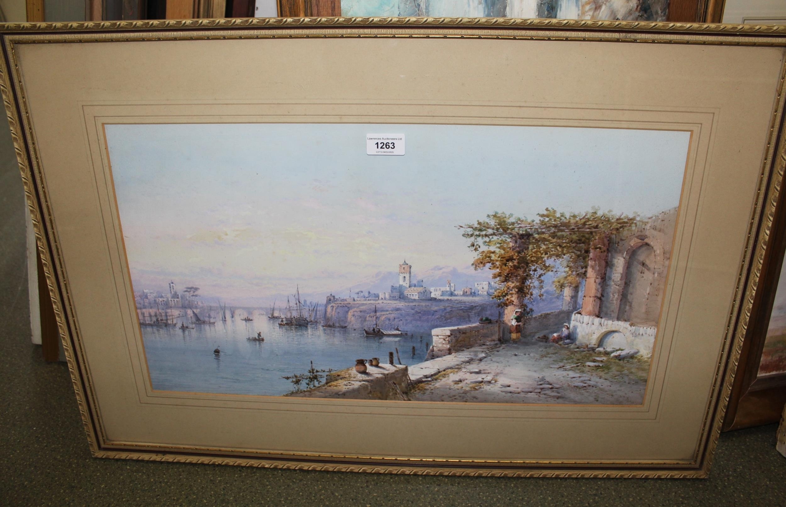 Edwin St. John | Italian coastal scene with various figures and ...