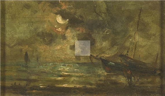 Louis Artan de Saint Martin | Marine au clair de lune | MutualArt