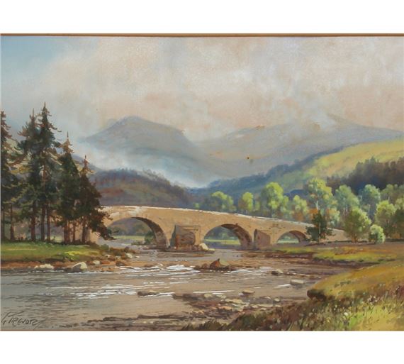 George Trevor | Paysage de campagne au pont de pierres | MutualArt