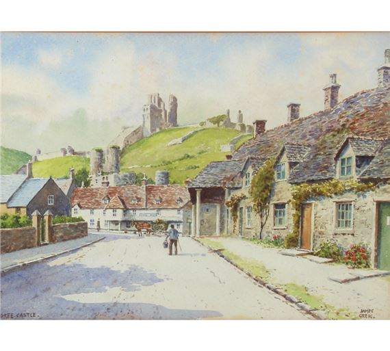 James Greig | Paysage animé près du château de Corfe, Angleterre ...