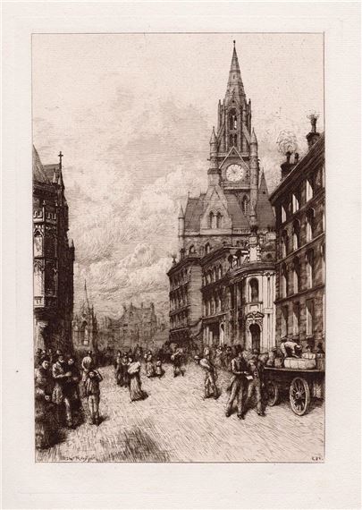 Thomas Riley | Thomas Riley Town Hall Manchester etching signed | MutualArt