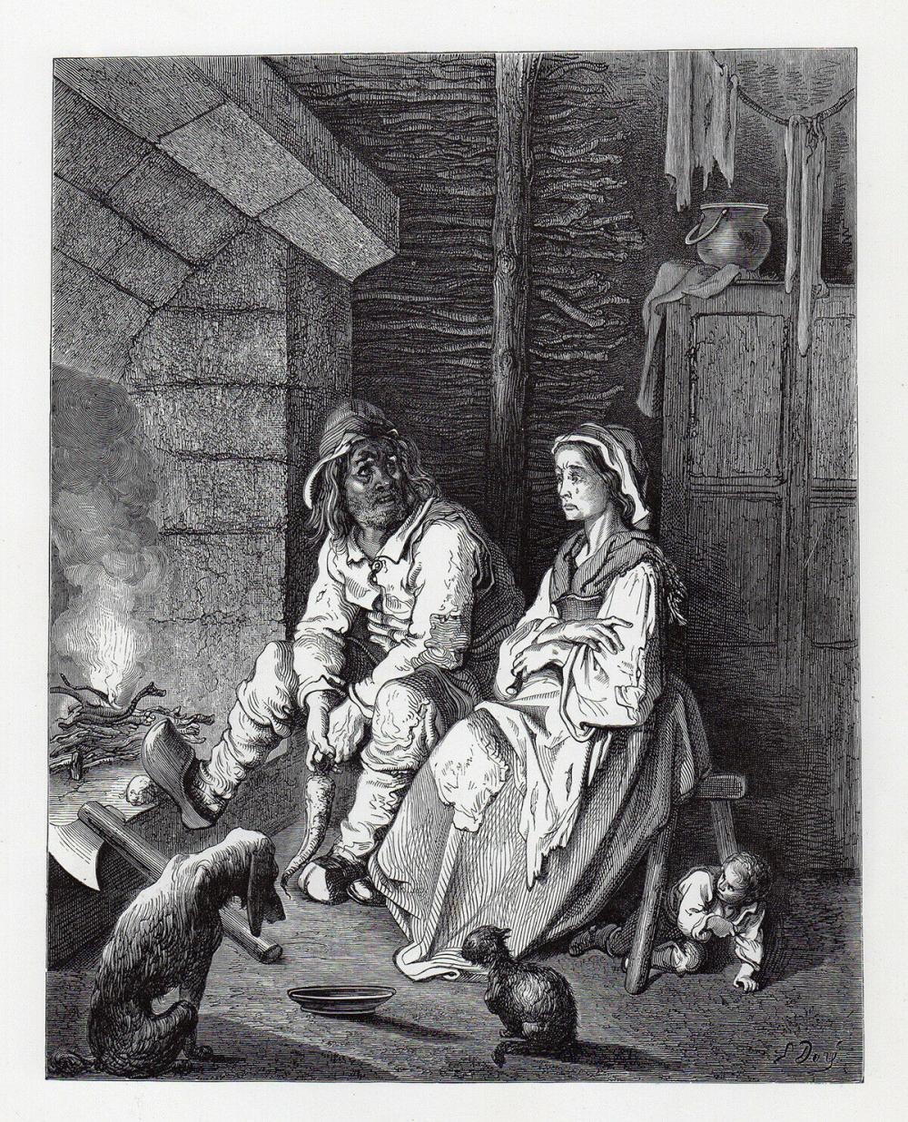 Gustave Doré | Gustave Dore Little Tom Thumb IX 1880 Wood Engraving ...