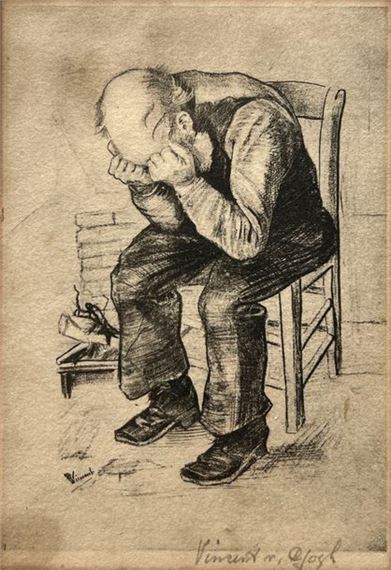 Vincent Van Gogh | Old worker crying | MutualArt