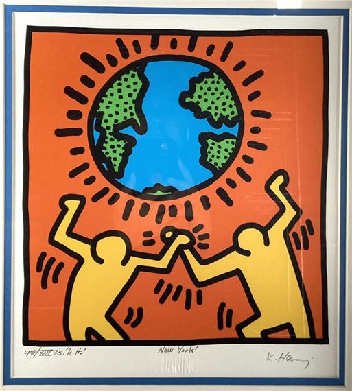 Keith Haring | Keith Haring “ Untitled (world)” Print On Paper | MutualArt