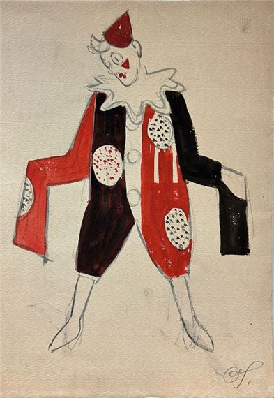 Oto Skulme | Costume drawing Harlequin | MutualArt