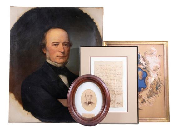 William Blake | ANTEBELLUM BLAKE FAMILY OIL PORTRAIT WITH FRAMED PHOTO ...