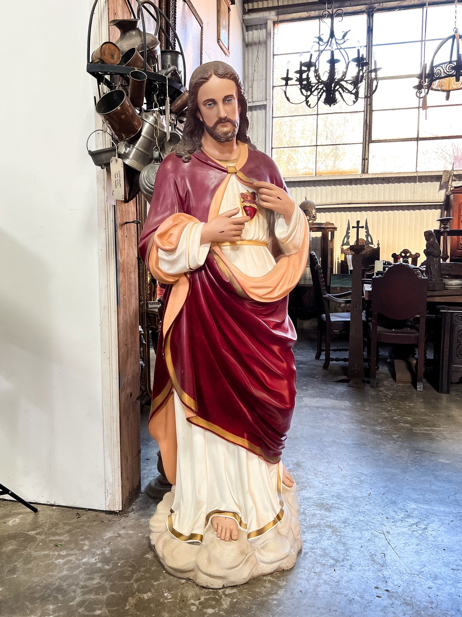 Jon Haber | Sacred Heart of Jesus Plaster Figure Sculpture (1997 ...