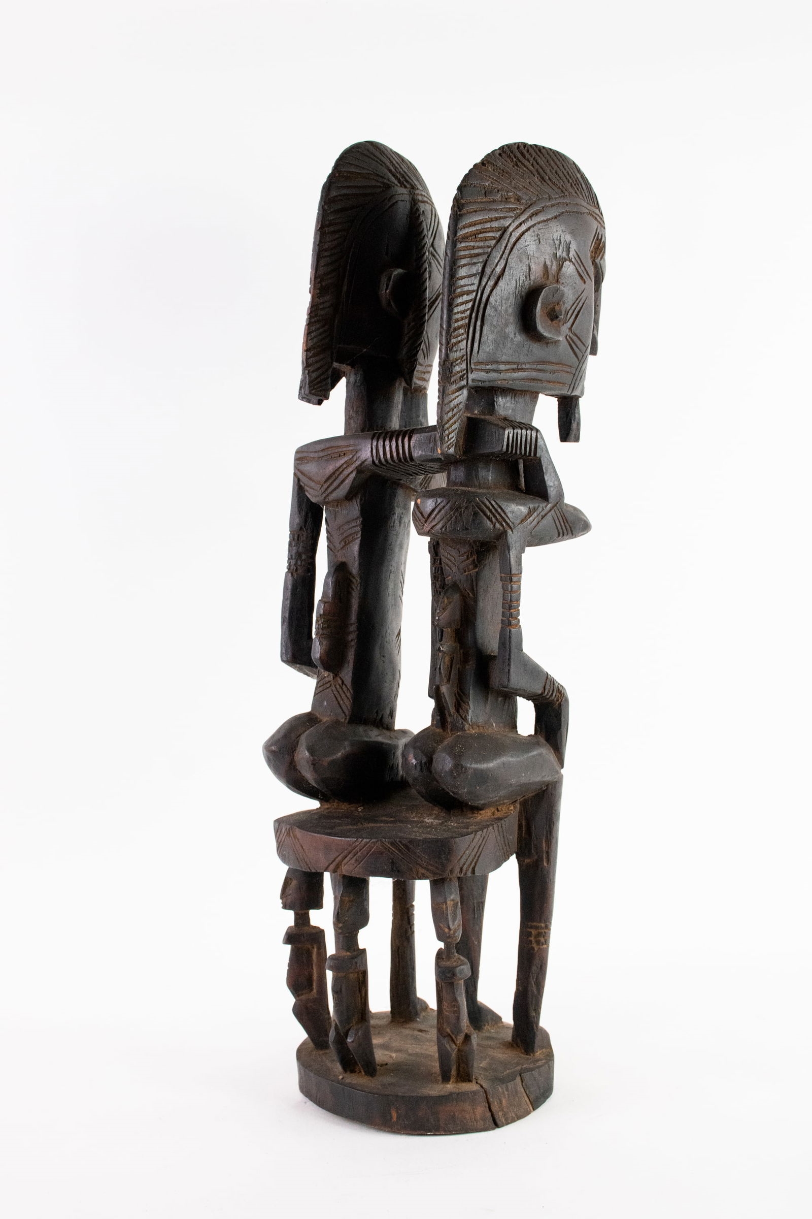 African School | African Mali Dogon Funeral Seated Couple Sculpture ...