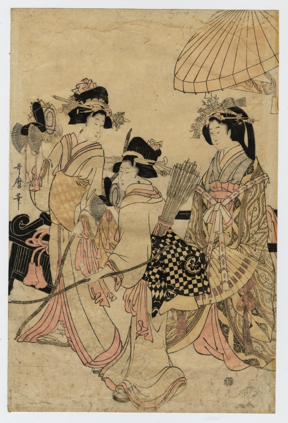Kitagawa Utamaro | Five woodblock prints by Kitagawa Utamaro. | MutualArt