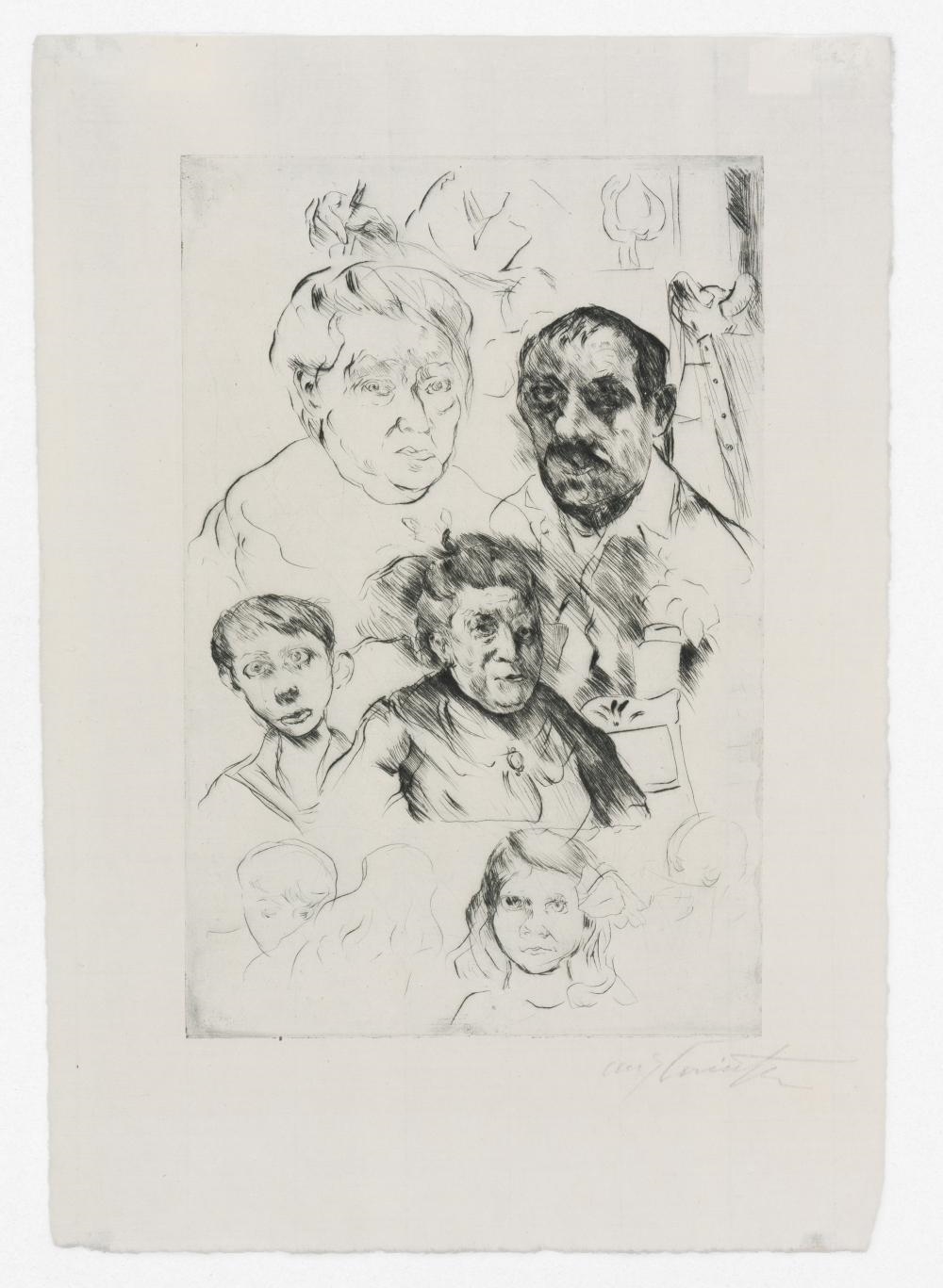 Lovis Corinth | Verschiedene Kopfe und Selbstbildnis (1915) | MutualArt