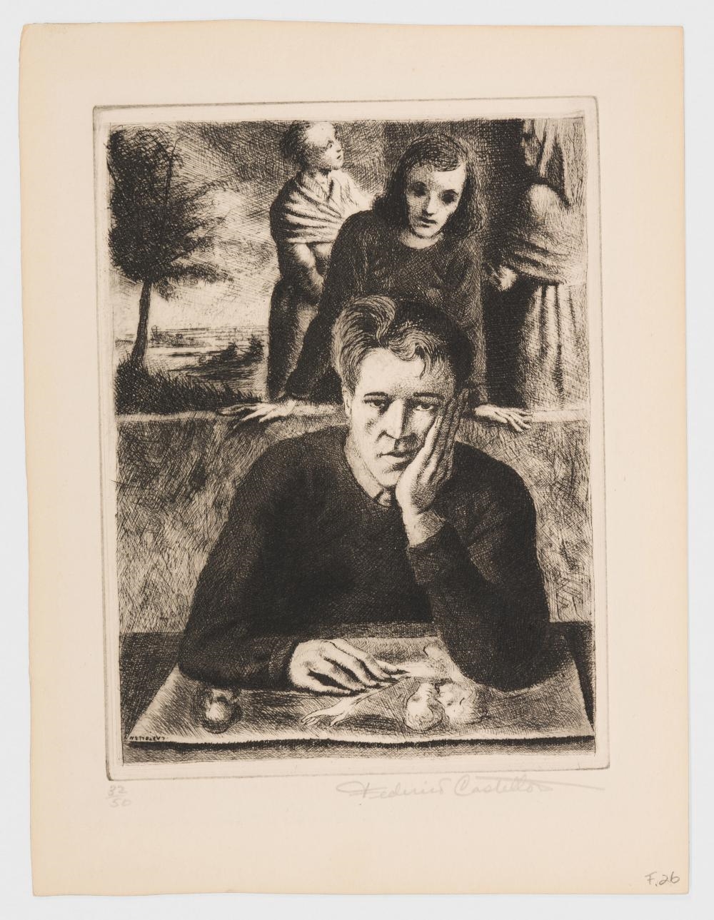 Federico Castellon | Self Portrait with Hilda (1942) | MutualArt
