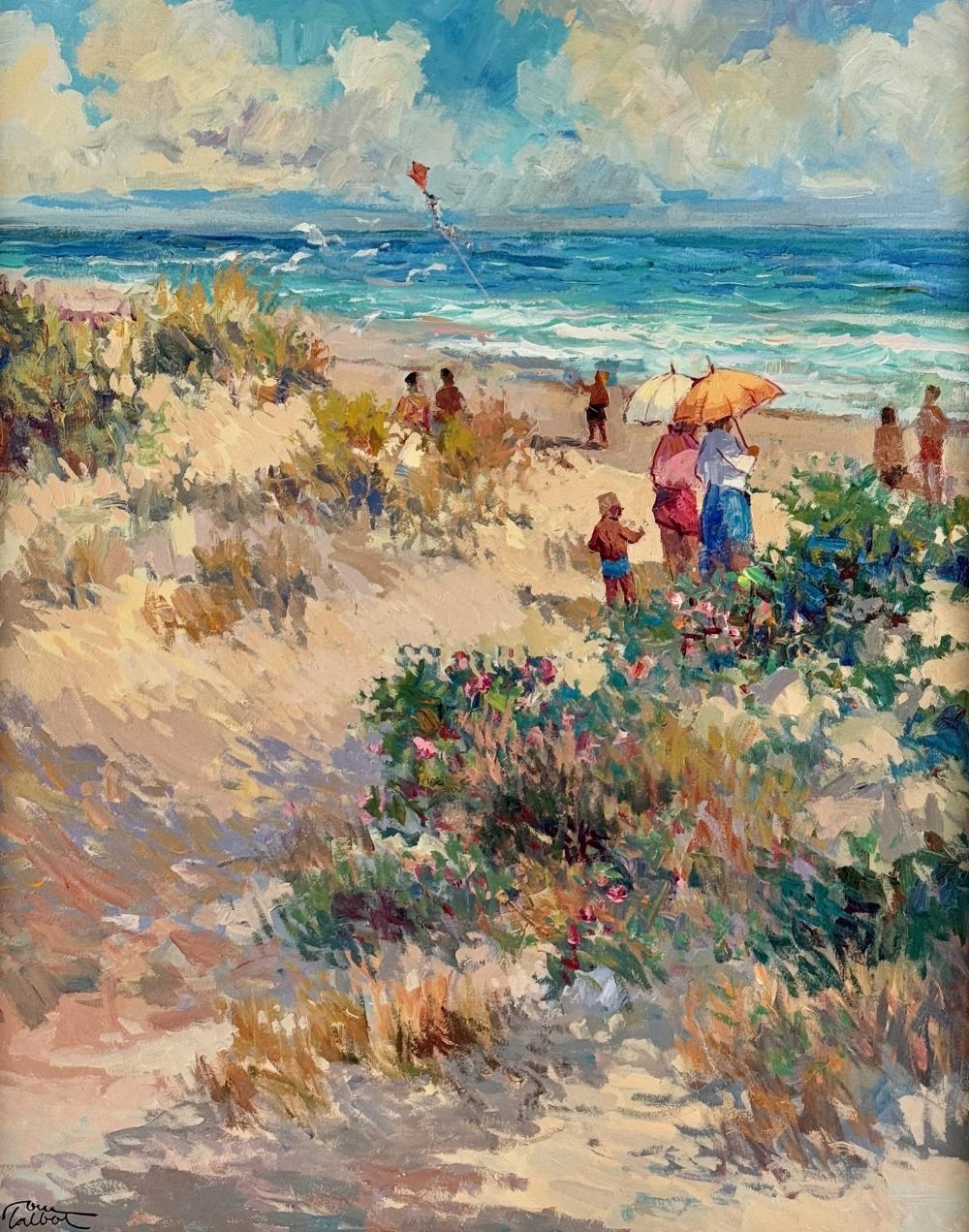 Tom Talbot | Tom Talbot Oil on Canvas Beach Scene (1936) | MutualArt