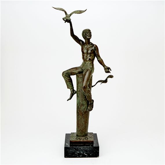 Charles Parks | American Green and Brown Patinated Bronze Figure of a ...
