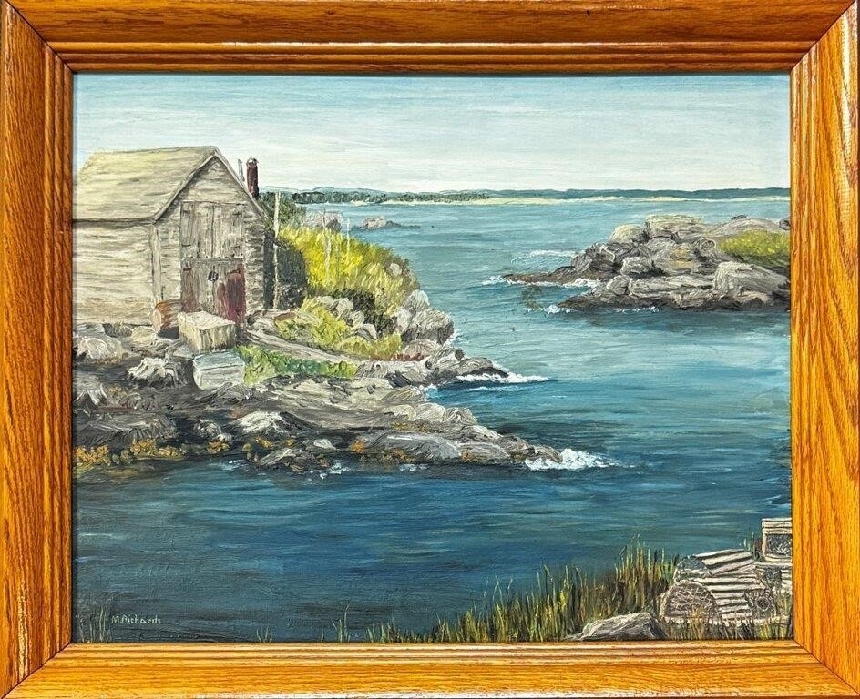 M. Richards | WELL DONE M. RICHARDS SIGNED COASTAL PAINTING | MutualArt
