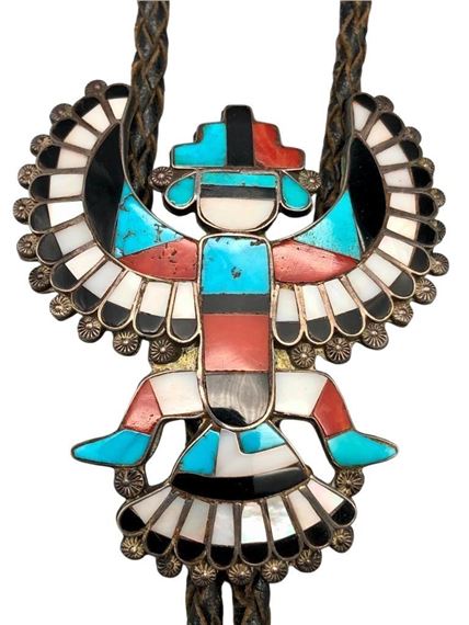 Peter & Ann Bateman | 1950s Knifewing Inlay Bolo Tie (1950s) | MutualArt