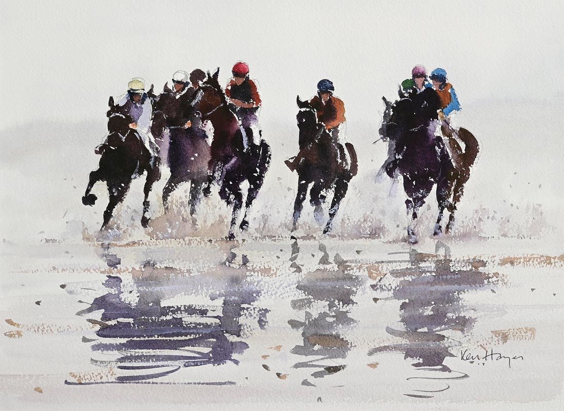 Ken Hayes | Exercising on the Beach | MutualArt