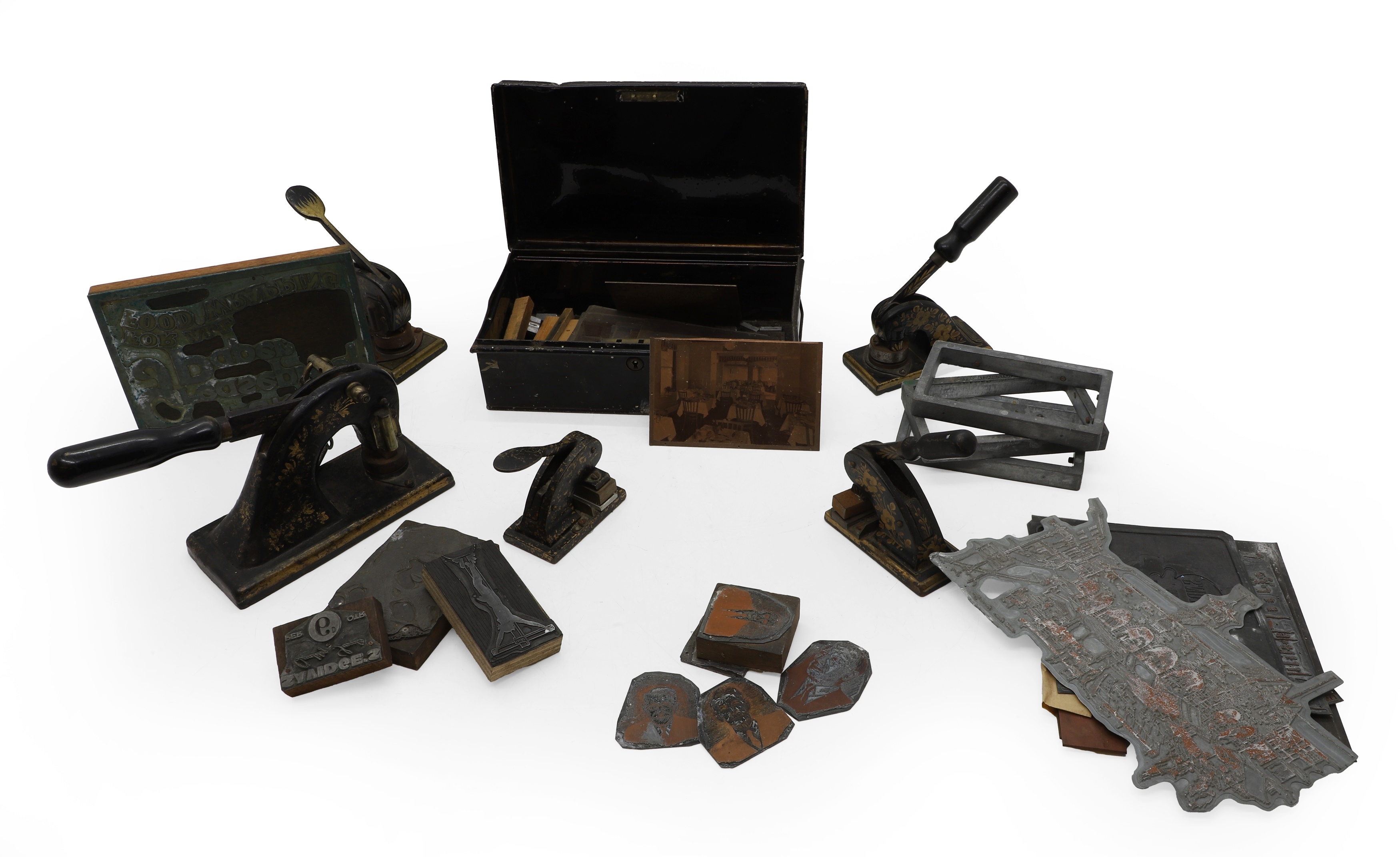 Large | together with five cast iron die table stamps (20th Century ...
