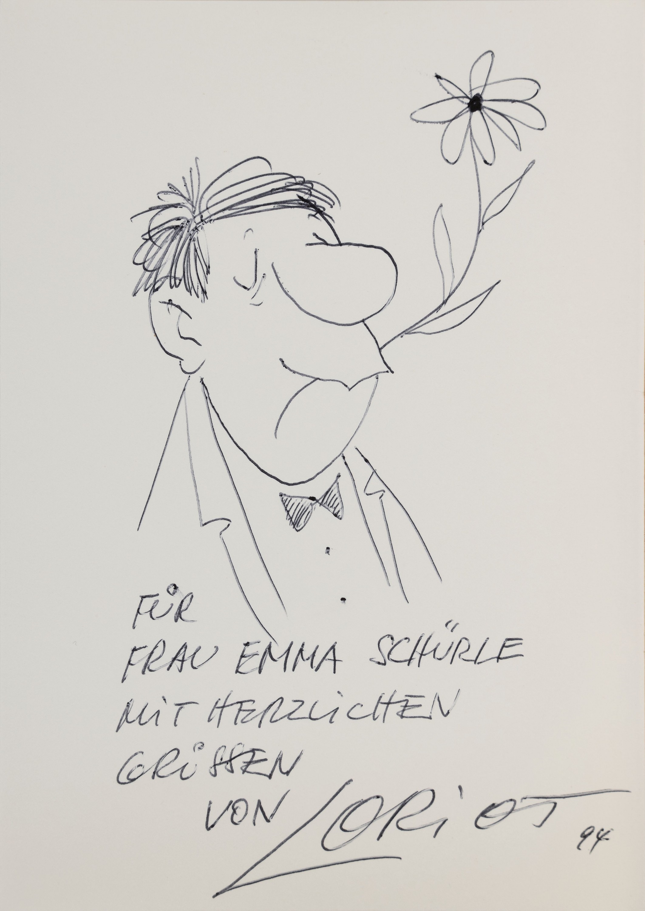 Vicco von Bülow | Knollennasenmännchens mit Blume (1923 - 2011) | MutualArt