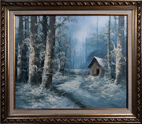Carl Madden | Winter Forest Cabin | MutualArt