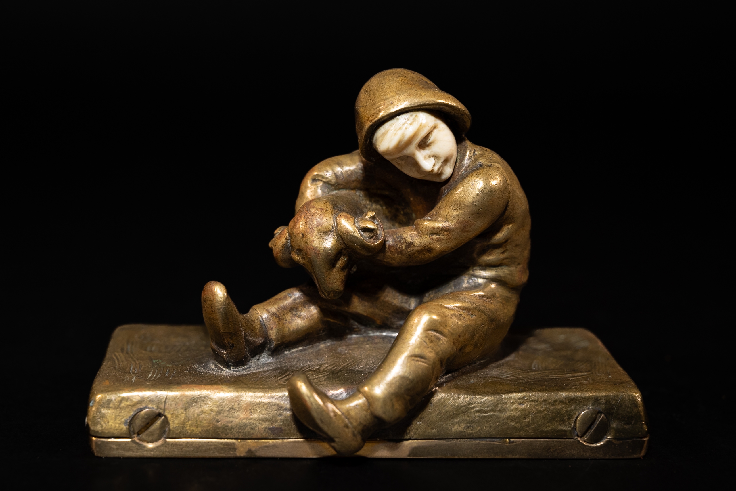 Peter Tereszczuk | Sitting Peasant Shepherd Boy with Bone Face Holding ...