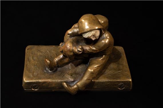 Peter Tereszczuk | Sitting Peasant Shepherd Boy with Bone Face Holding ...