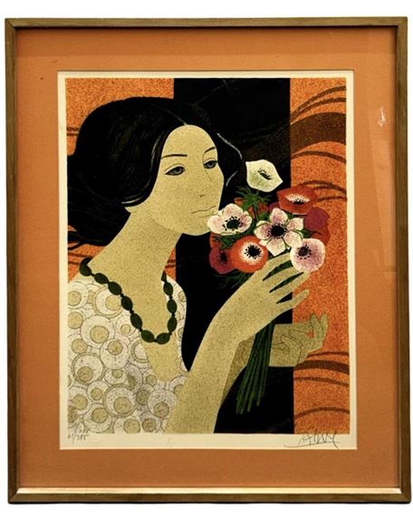 Yves Ganne | Signed Yves Ganne Portrait Lithograph | MutualArt