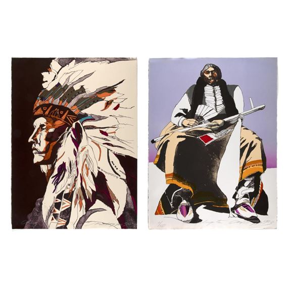 Sari Staggs | Pair of Lithographs: Chief + Delegate (1983) | MutualArt