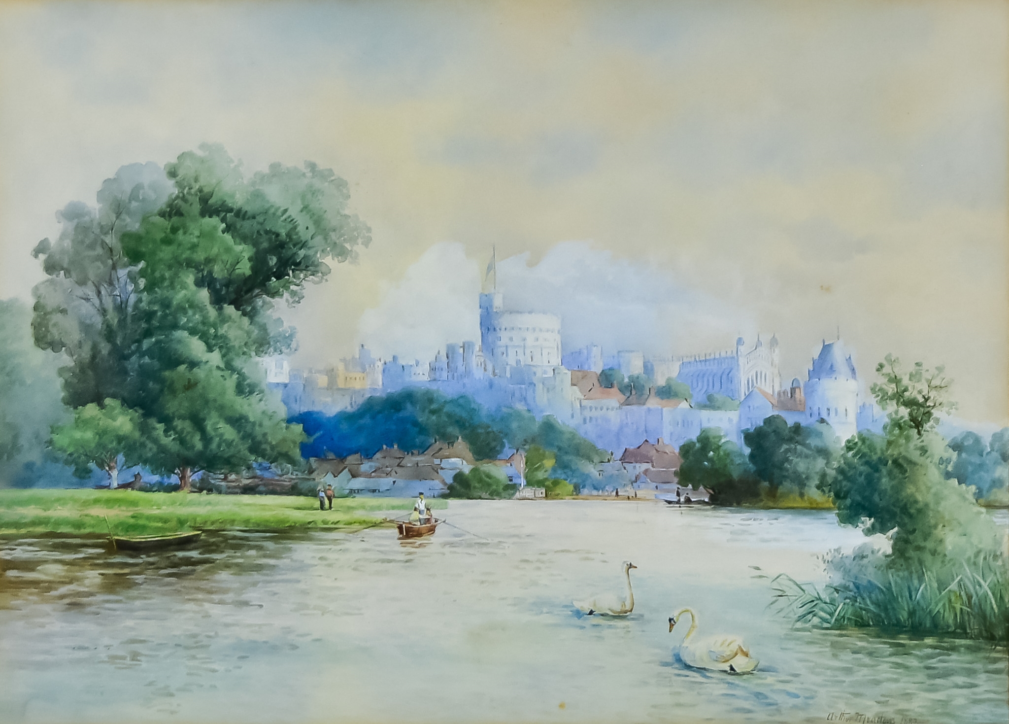 Arthur Joseph Meadows | Watercolour - Windsor From the River | MutualArt