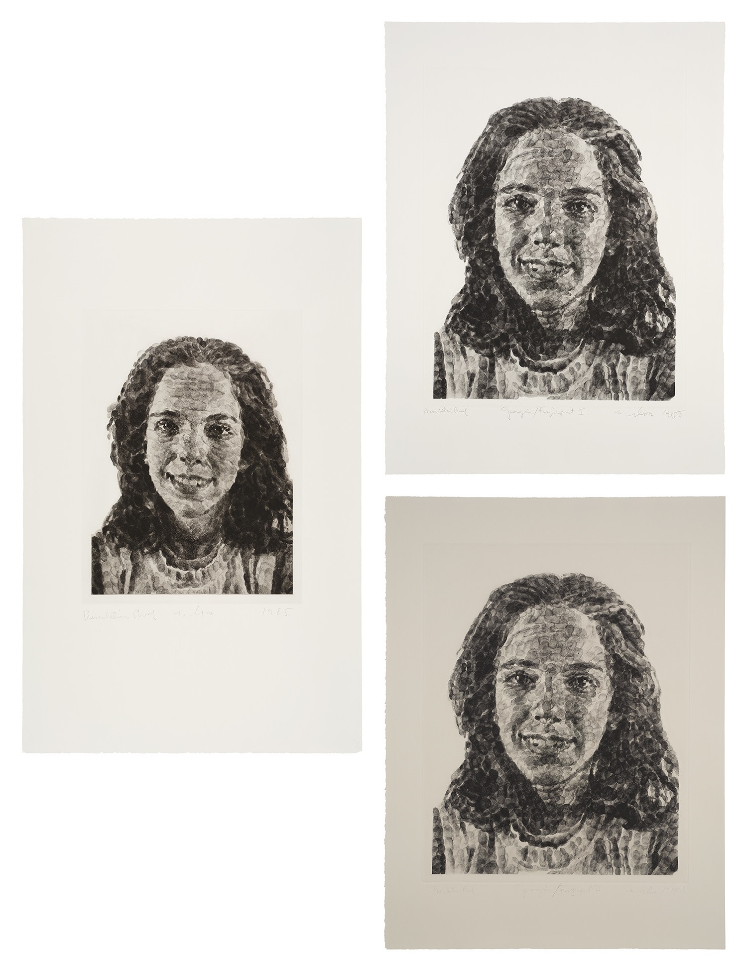 Chuck Close | Georgia; Georgia/Fingerprint I; and Georgia/Fingerprint ...