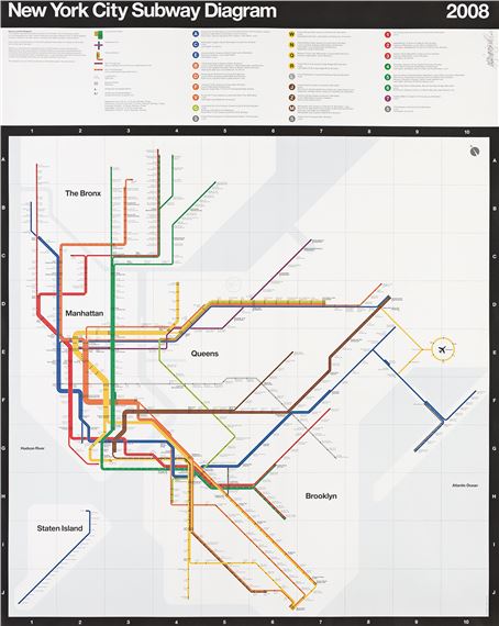 Massimo Vignelli | NEW YORK CITY SUBWAY DIAGRAM. 2008. | MutualArt