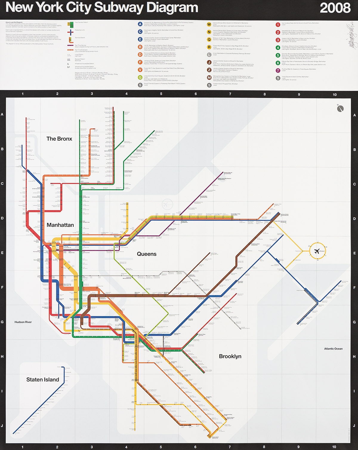 Massimo Vignelli | NEW YORK CITY SUBWAY DIAGRAM. 2008. | MutualArt